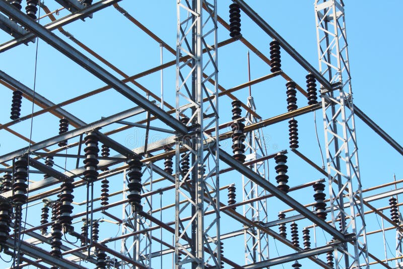 Power Transfer Station Looking Across at an Open Grid Structure Stock ...