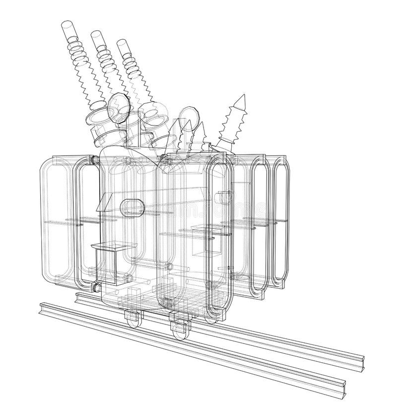 Power Transformer Concept. Vector Stock Vector - Illustration of ...