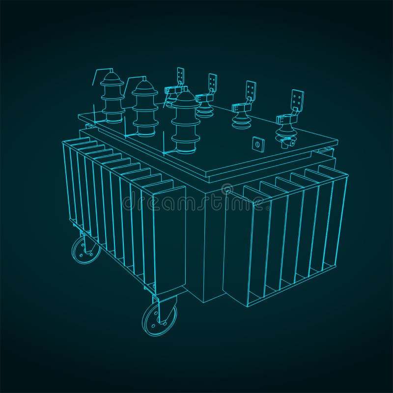 Transformer Station Isometric Blueprints Stock Vector - Illustration of ...