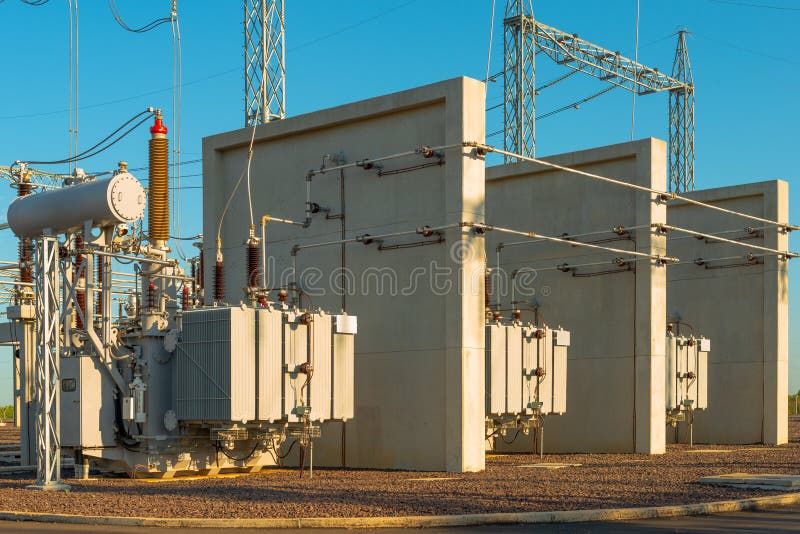 Power Transformers in a Substation Stock Image - Image of detail ...
