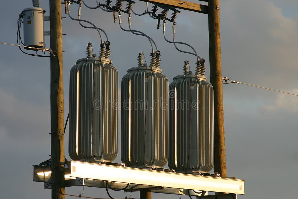 Power Transformers at Sunset Stock Photo - Image of progress, electric ...