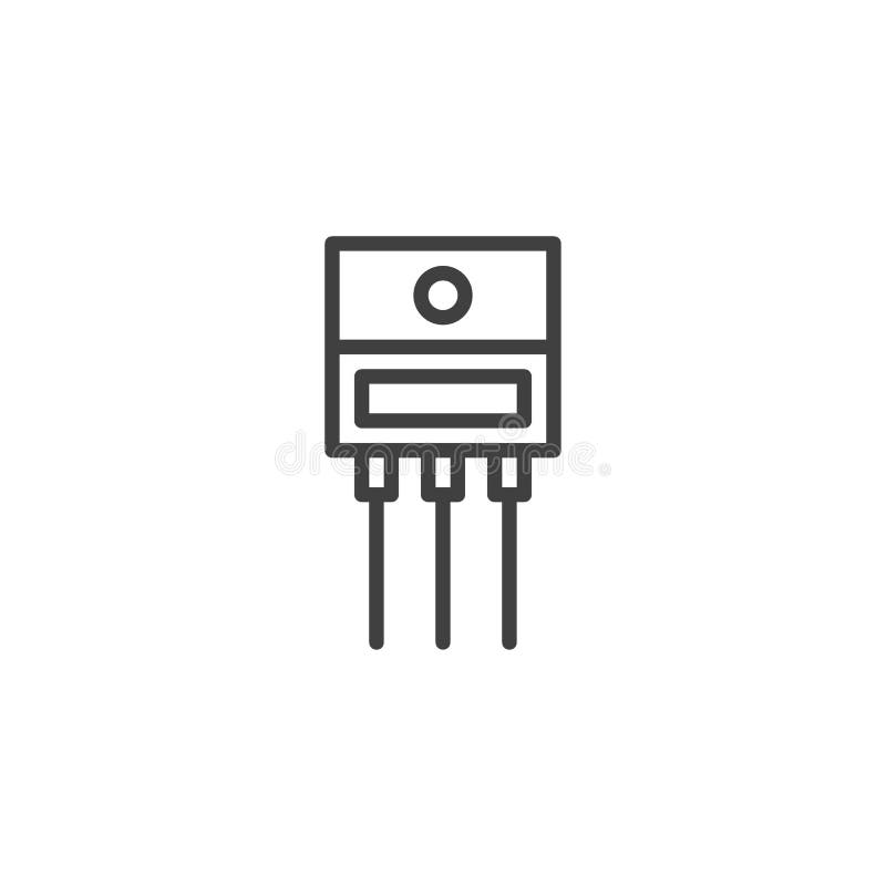 Power Transistor Microchip Line Icon Stock Vector - Illustration of ...