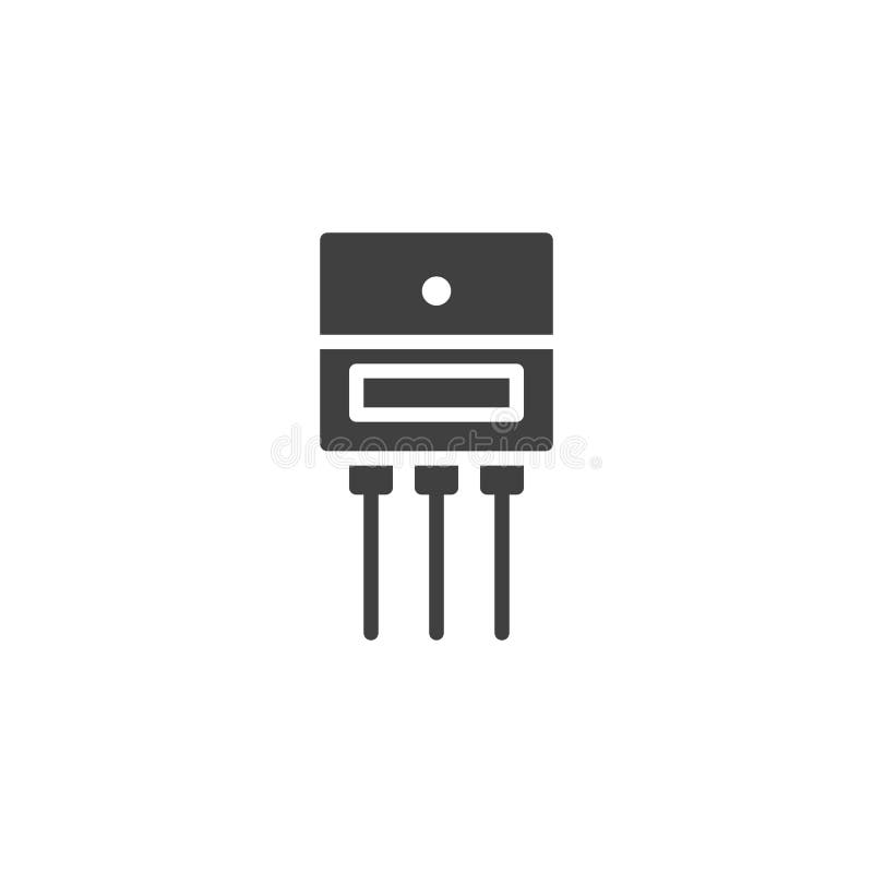 Power Transistor Microchip Vector Icon Stock Vector - Illustration of ...