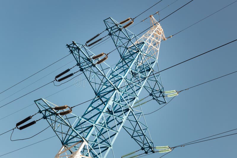 Power Transmission, High Voltage Pylon or Tower Stock Photo - Image of ...