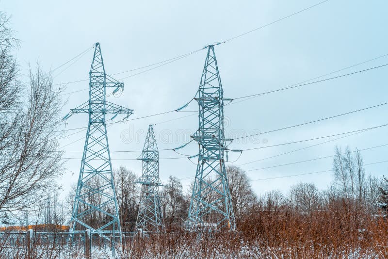 Power Transmission Infrastructure Stock Image - Image of steel, line ...