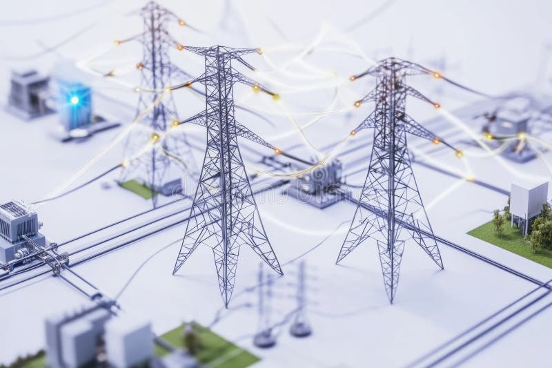 Power Transmission Infrastructure with Interconnected Cables and Towers ...