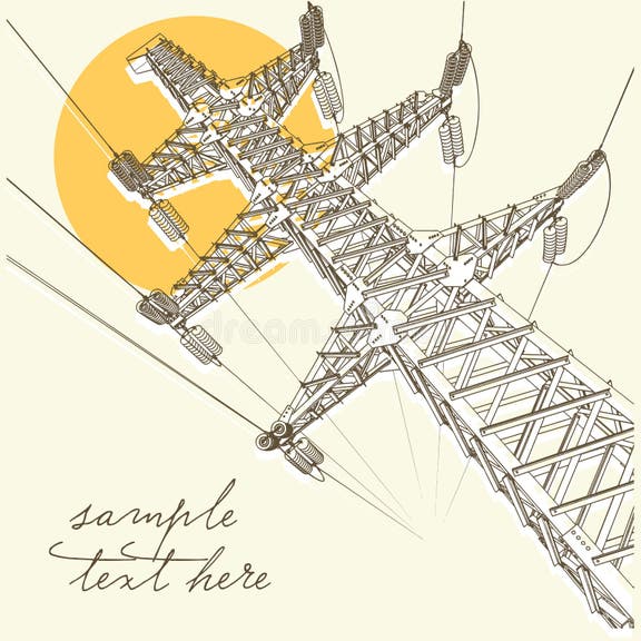 Power Transmission Line stock vector. Illustration of electric - 28296606