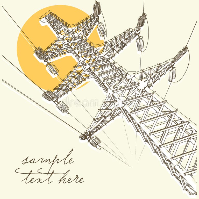 Power Transmission Line stock vector. Illustration of electric - 28296606