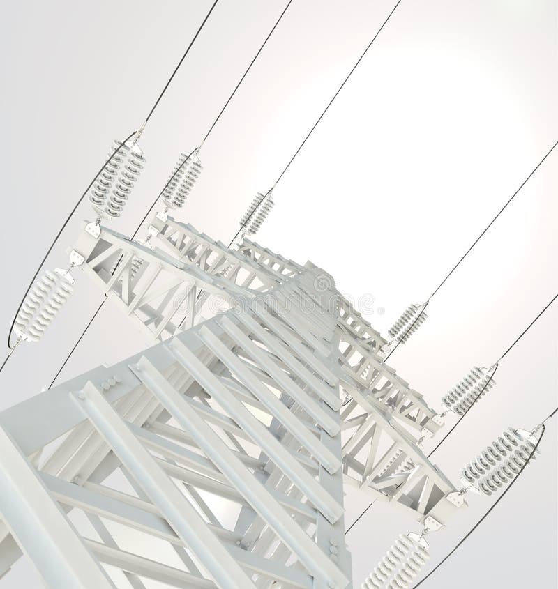 Electric transmission line stock illustration. Illustration of energy ...