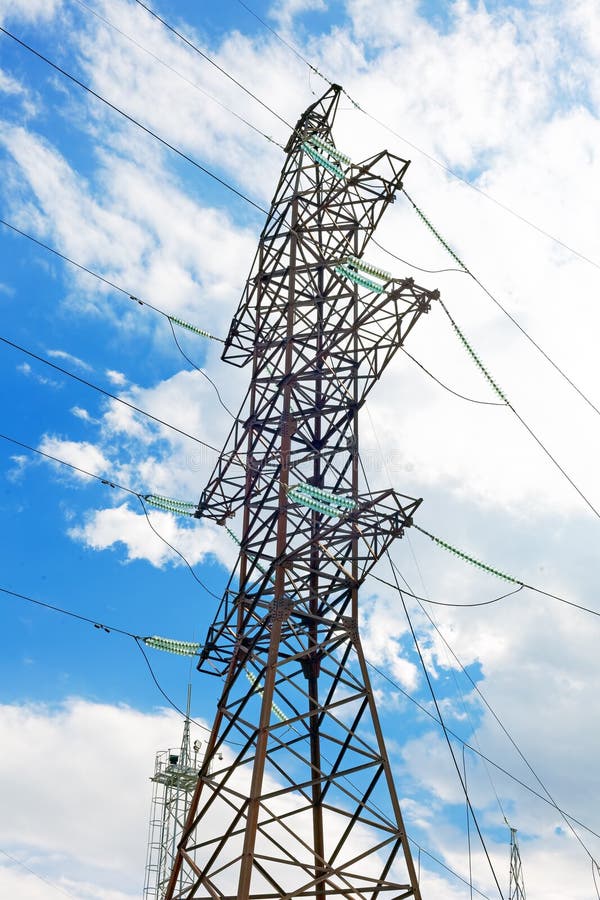 Power Transmission Line. Close-Up Stock Photo - Image of energysupply ...