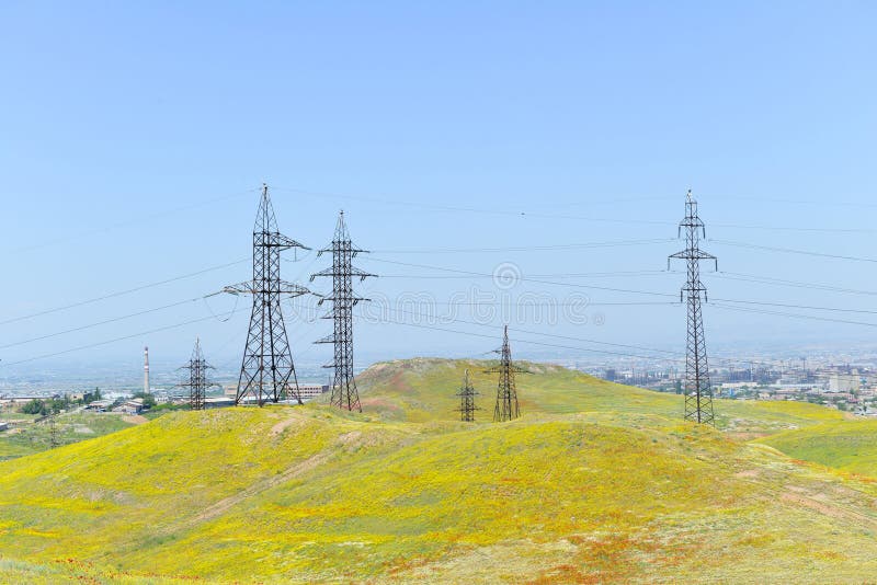 The Power Transmission Line. Hi -Power Transmisson Electric Line. Stock ...