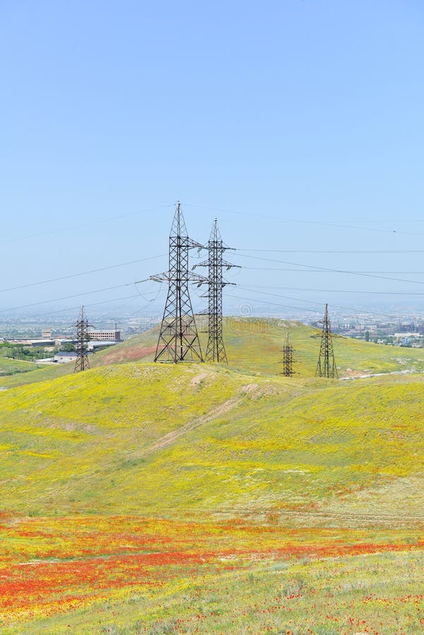 The Power Transmission Line. Hi -Power Transmisson Electric Line. Stock ...