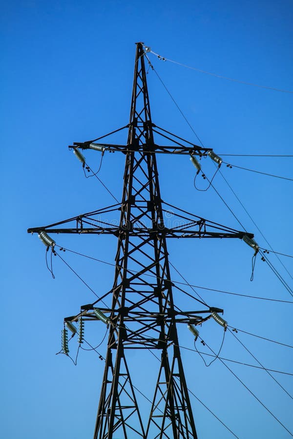 Power Transmission Line Supporting Structure Against Blue Sky Stock ...