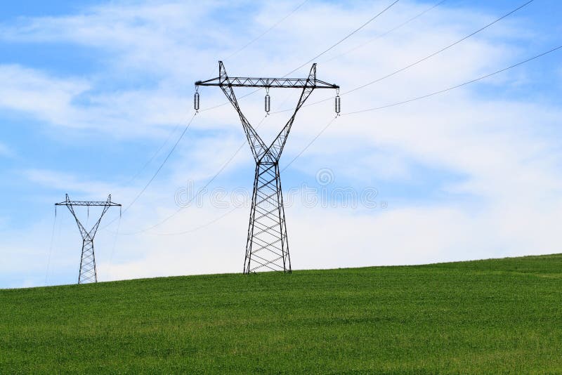 Parallel Power Transmission Lines Stock Image - Image of network ...