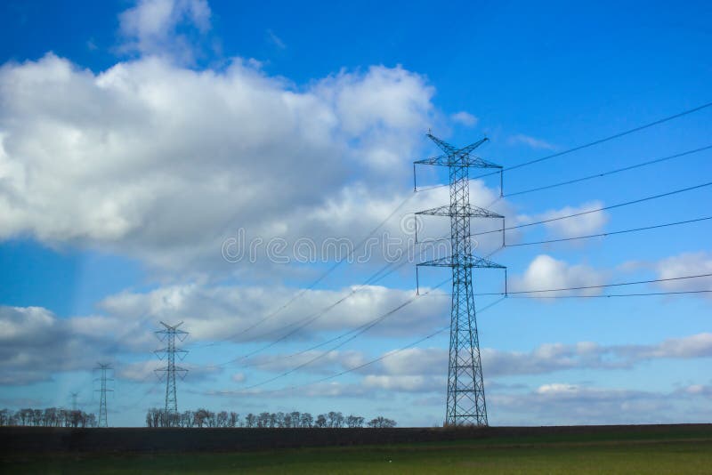 Power Transmission Lines in the Field. High Voltage Power Transmission ...