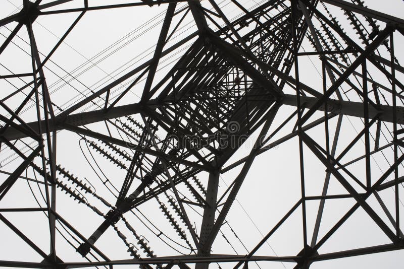 Power Transmission Tower with Abstract Pattern Stock Image - Image of ...
