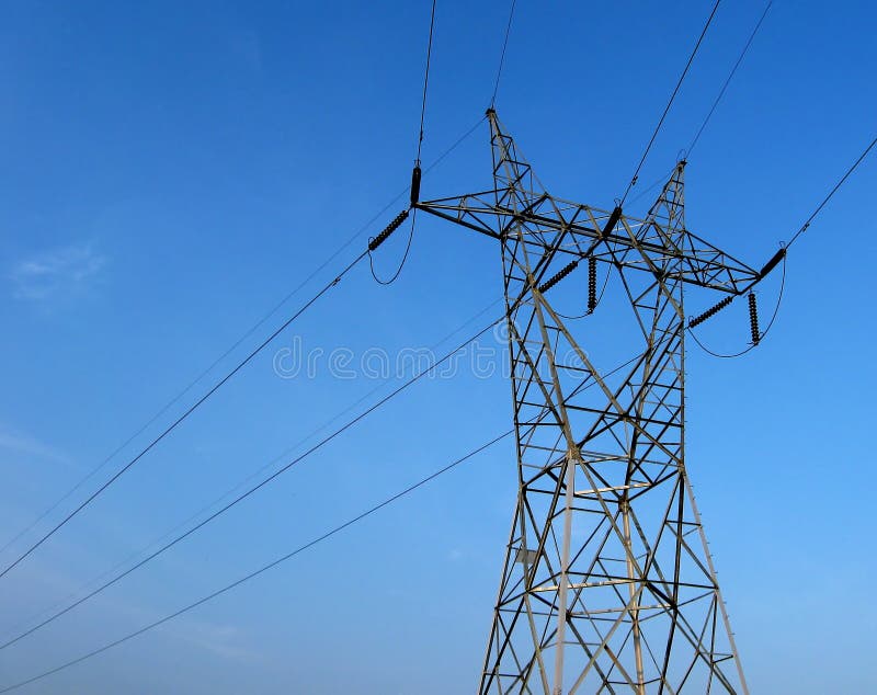 Power Transmission Tower Connected by Cables Stock Image - Image of ...