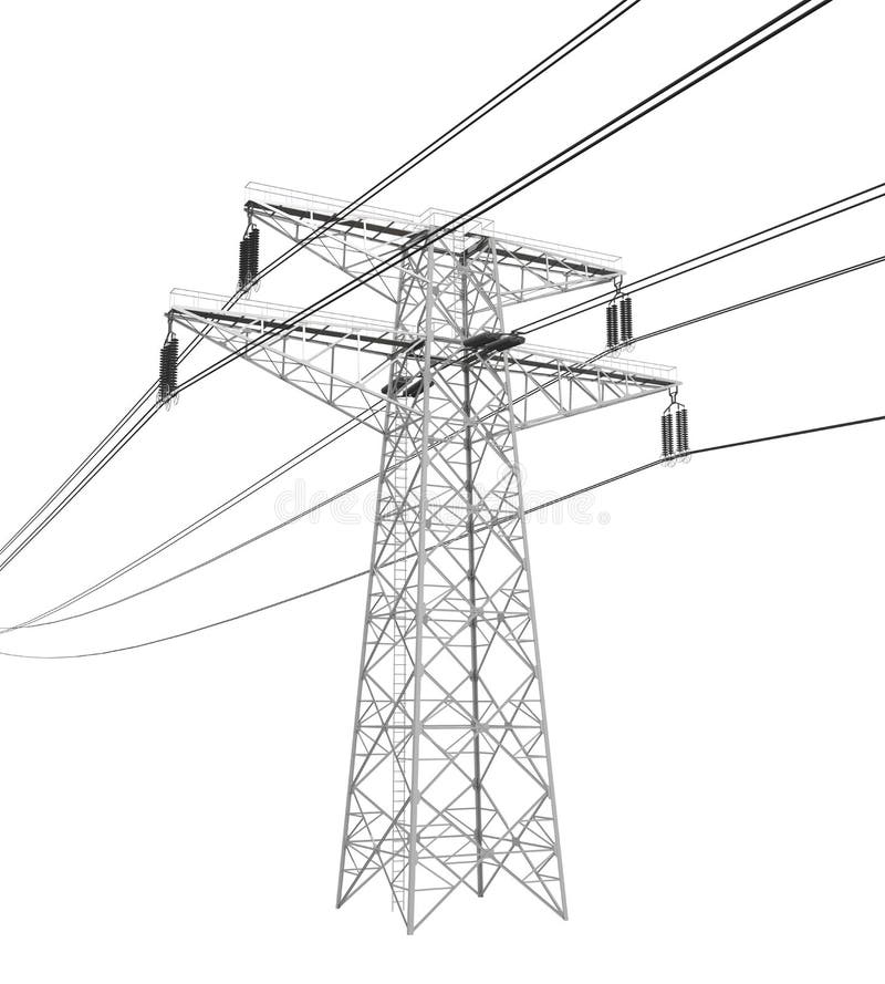 Power Transmission Tower Isolated Stock Illustration - Illustration of ...