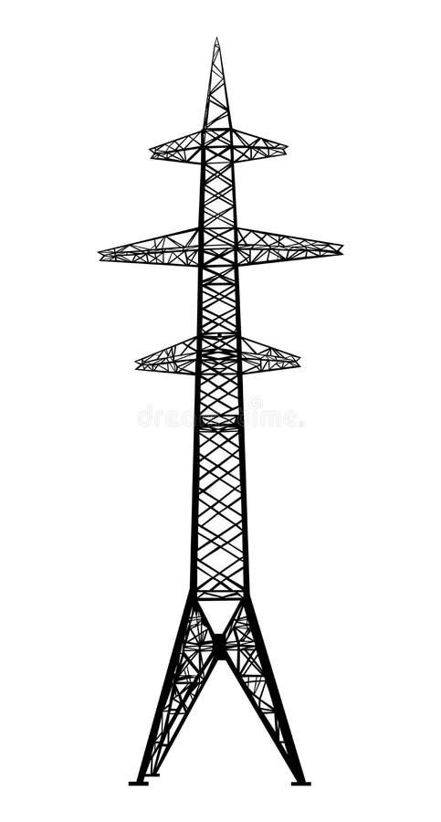 Power transmission tower. stock vector. Illustration of pole - 34467125
