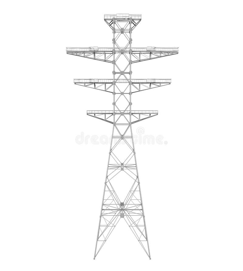 Power Transmission Tower stock illustration. Illustration of isolated ...