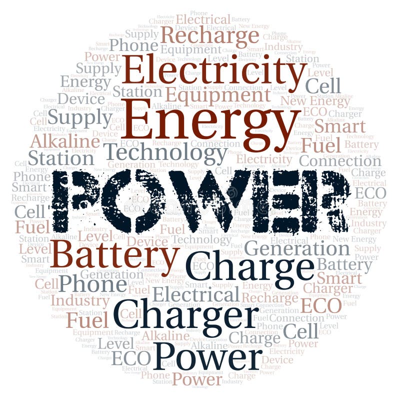 Power Typography Word Cloud Create with the Text only. Stock ...