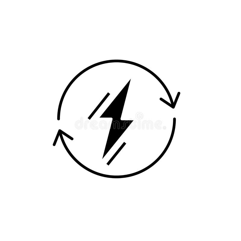 Power Usage Black Icon, Vector Sign on Isolated Background. Power Usage ...