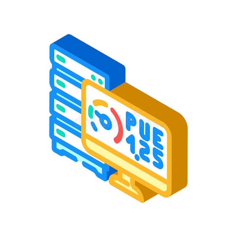 Power Usage Effectiveness Meter Isometric Icon Vector Illustration ...