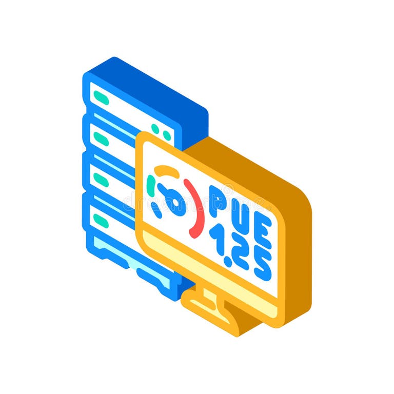 Power Usage Effectiveness Meter Isometric Icon Vector Illustration ...