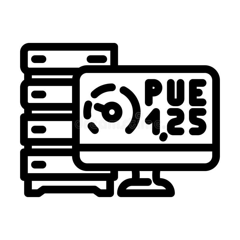 Power Usage Effectiveness Meter Line Icon Vector Illustration Stock ...