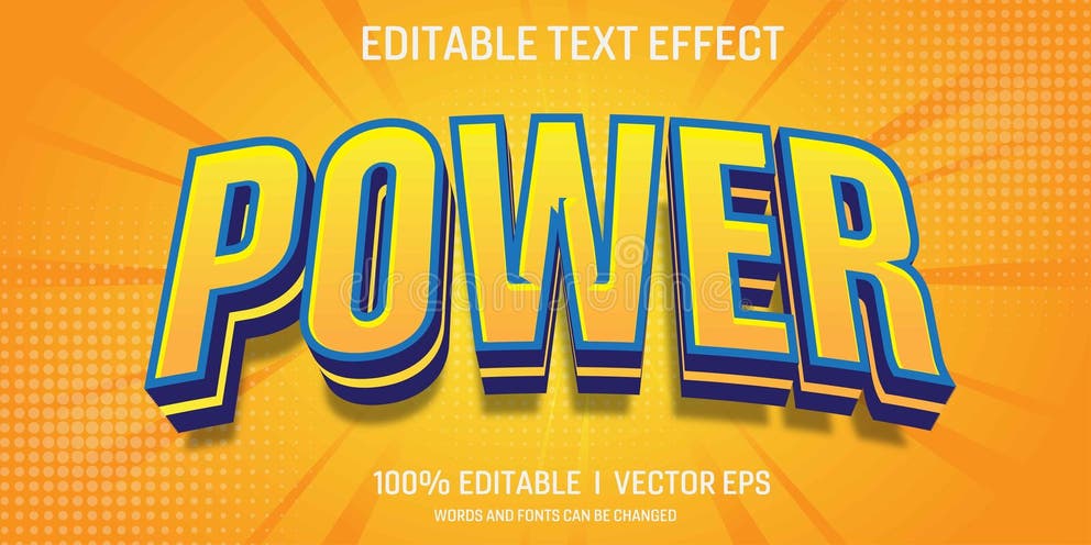 Editable Power Vector 3d Text Effect with Modern Style Design Stock ...