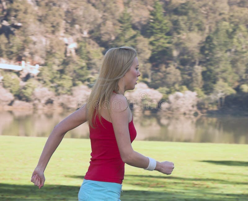 Attractive Young Female Power Walking Stock Photo - Image of leisure ...