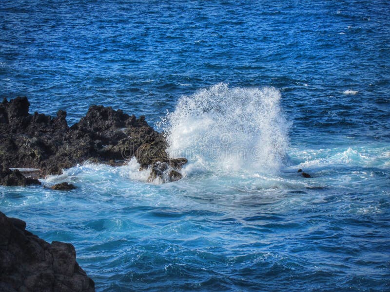 The power of a wave stock photo. Image of islet, cape - 202184320