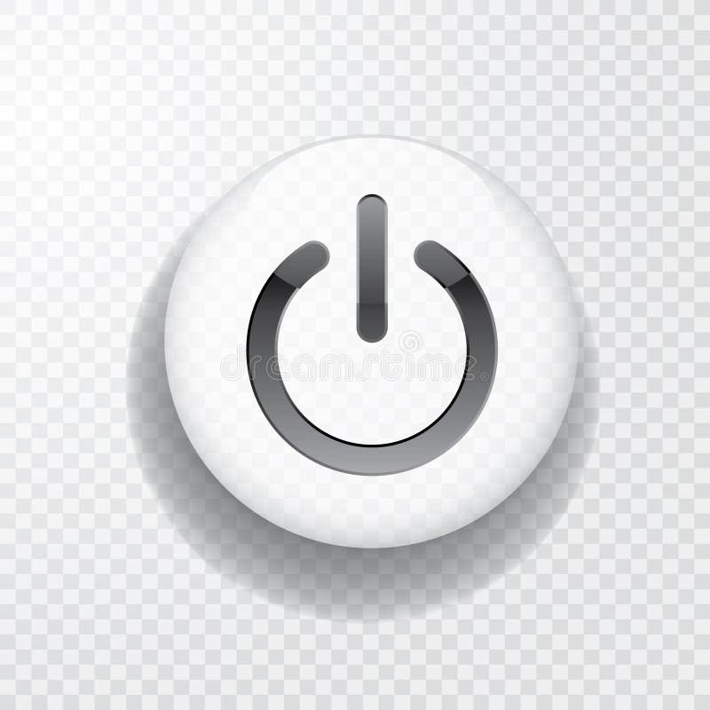Power white button stock vector. Illustration of glossy - 107808674