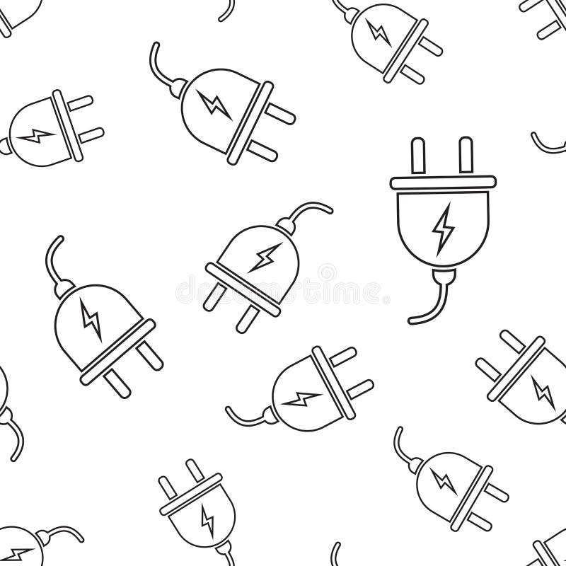 Power Wire Cable Seamless Pattern Background. Business Flat Vector ...