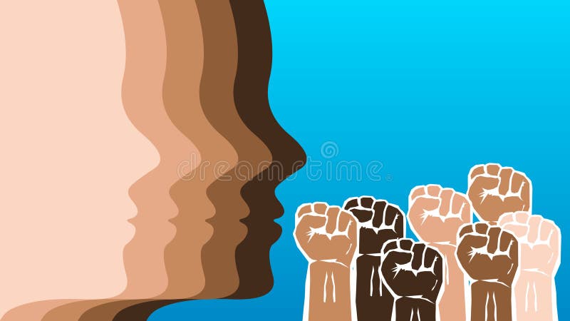 Power of Women and Support Women Creative Illustration with Closed Hand ...