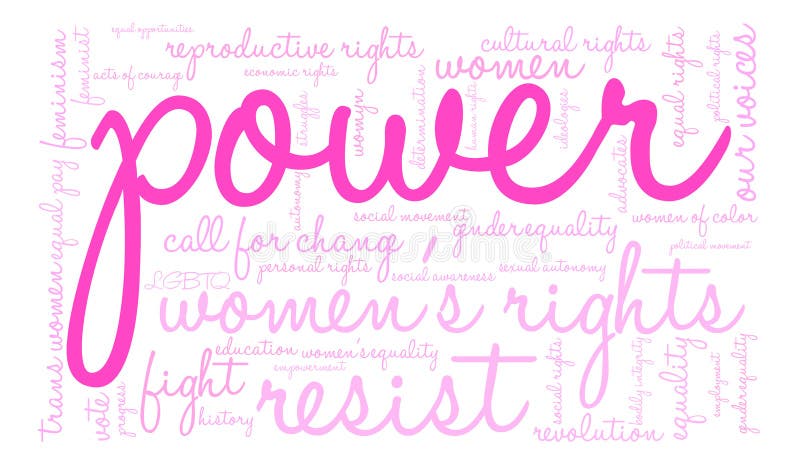 Power Word Cloud stock vector. Illustration of feminism - 99391465