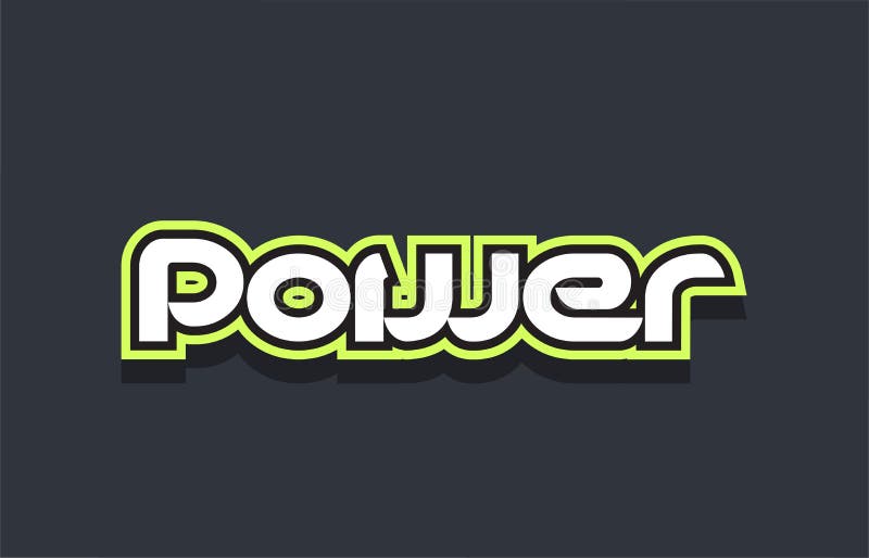 Power Word Text Logo Design Green Blue White Stock Vector ...