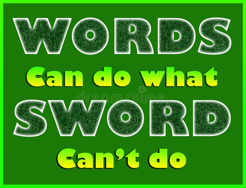 Power of Words Versus Power of Sword Stock Illustration - Illustration ...