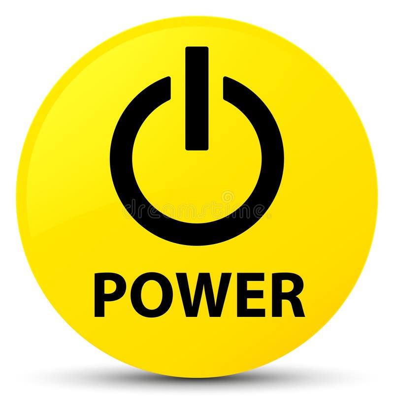 Power yellow round button stock illustration. Illustration of round ...