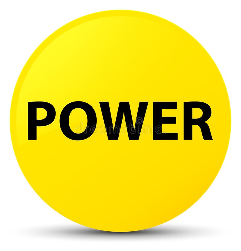 Power yellow round button stock illustration. Illustration of energy ...