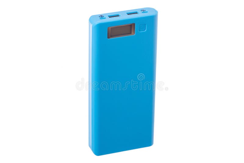 Powerbank isolation blue stock image. Image of blue - 105054789