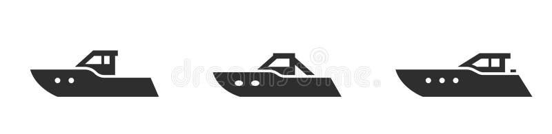 Powerboat Icon Set. Water Transport for Travel and Rest Stock Vector ...