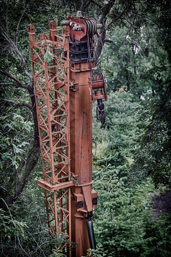 Telescoping Section of Crane Stock Image - Image of green, telescoping ...