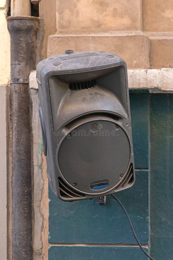Powered PA Speaker Wall stock image. Image of music - 385367319