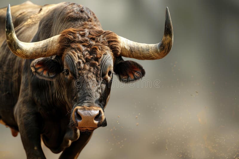 Powerful African Watusi Bull Charging Head on Stock Image - Image of ...
