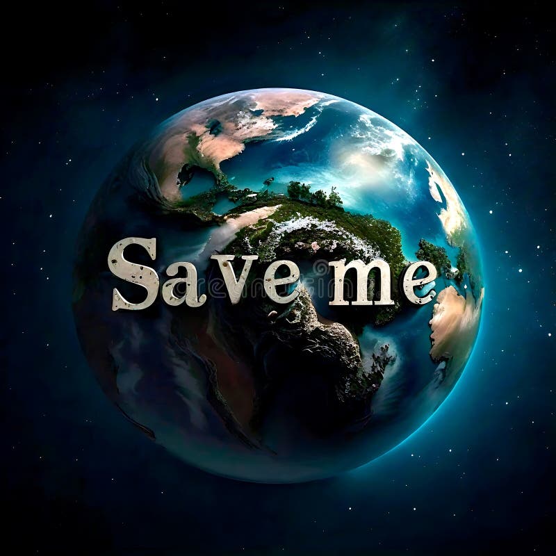 Save Me – Dramatic Earth from Space Environmental Awareness Concept ...