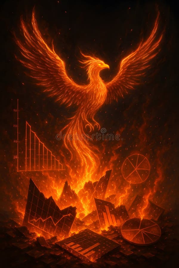 Phoenix Rising from Data Destruction - Symbolic AI Metaphor of Business ...