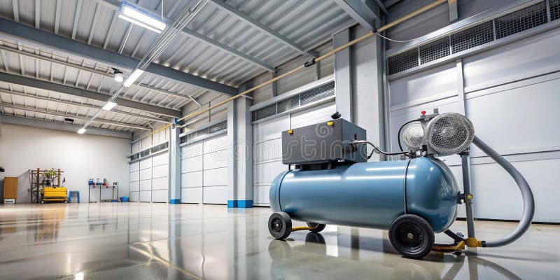 Powerful Air Compressor in a Modern Garage Creative AI Stock ...