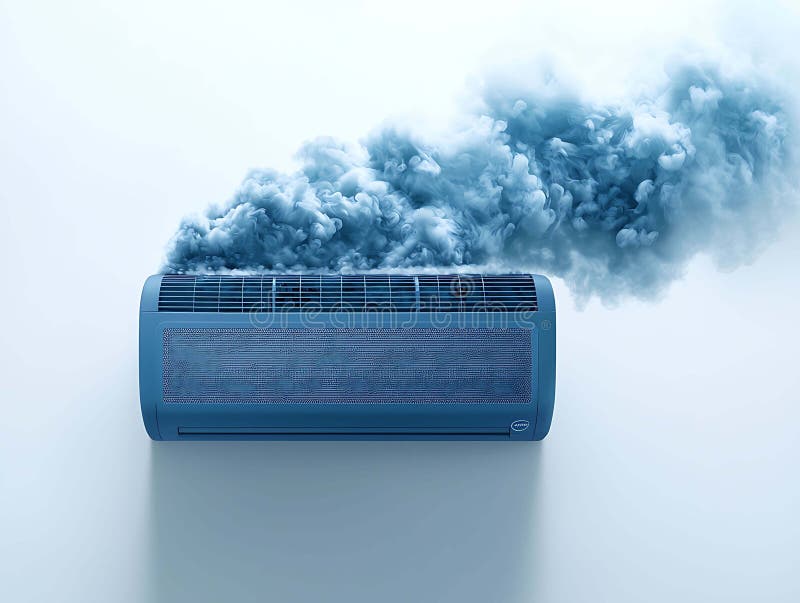 Powerful Air Conditioner Emitting Cool, Stylized Smoke. a Metaphor for ...