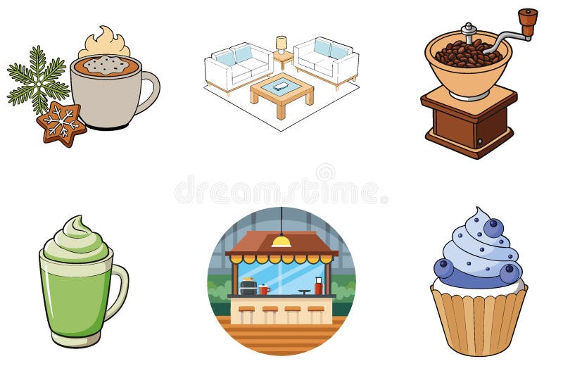 Powerful Amazon Rainforest Bundle Coffee Collection Icons Stock Vector ...